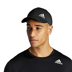 adidas Men's Release 2 Structured Stretch Fit Cap, Black/White, Large-X-Large