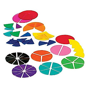 hand2mind Plastic Rainbow Fraction Circles, Circle Manipulatives, Fraction Tools for Kids, Math School Supplies, Montessori Math Materials, Classroom Math Manipulatives 4th Grade (15 Sets of 51)