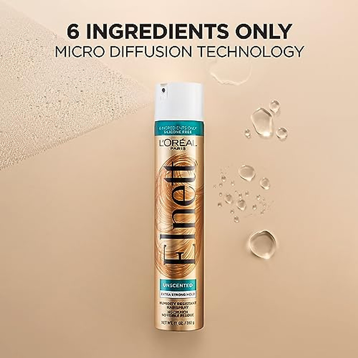 L'Oreal Paris Elnett Satin Hairspray Extra Strong Hold Unscented 11 oz; (Packaging May Vary)