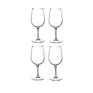 Bormioli Rocco Spazio Medium Wine Glass, 14 1/4 Ounce, Set of 4 Glassware Set, Clear