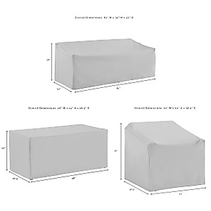 Crosley Furniture Patio Furniture Covers, Waterproof 4-Piece Cover Set for Outdoor Chairs, Sofa, Table, Tan