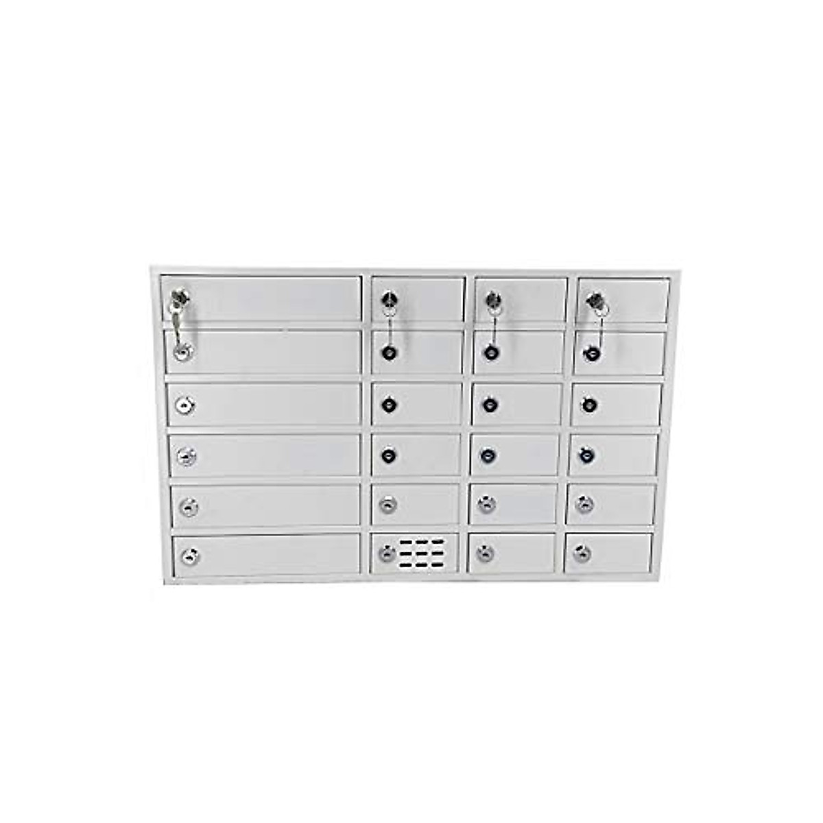 FixtureDisplays® 24-Slot Cellphone USB Charging Station Lockers Assignment Mail Slot Box  24 W x 15 H x 9" D Big (8.2") and Small (4.4") Slots 15255