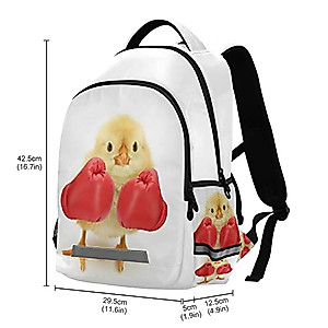 Dallonan Backpack Funny Chicken Yellow Animal School College Backpack Laptop Casual Daypack