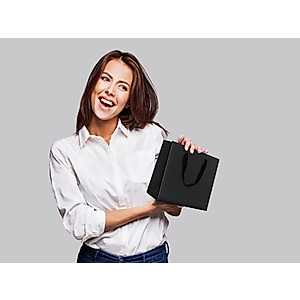 Axe Sickle Kraft Bags 10.7"x 8.3"x 3.2" Paper Bags with Handle Retail Wrap Bags Bulk for Merchandise Boutique Retail Bags, Party Gift Bags &Takeout Bags, Black 20 Pcs