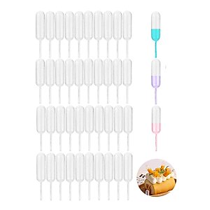 400pcs 4ml Plastic Pipettes Squeeze Transfer Pipettes Suitable for Chocolate, Cupcakes, Strawberries and Chocolate, Birthday Party and Holiday Decoration.