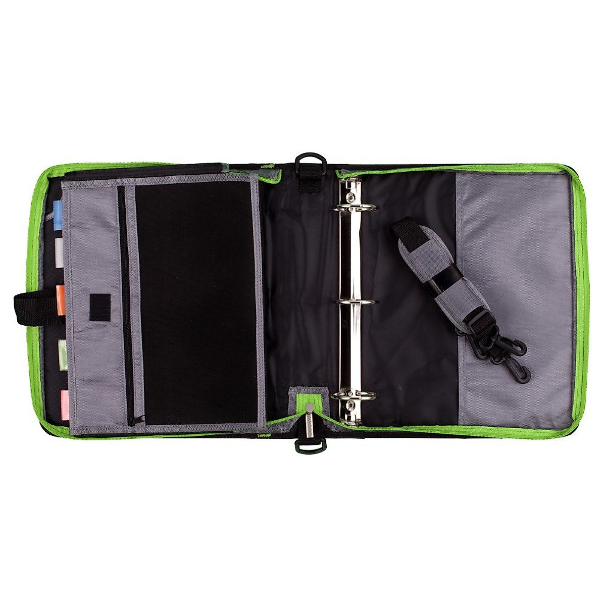 Five Star Zipper Binder, 2 Inch 3 Ring Binder, Expanding Pocket, Durable, Black/Gray (73305)