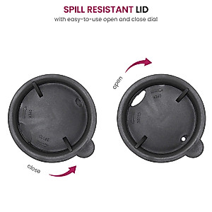 FineDine Insulated Stainless-Steel Coffee Mug with Lid and Handle (2 Pk) 14 oz - BPA-Free Spillproof Lid, Double-Wall Camping Travel Coffee Mugs, White/Black