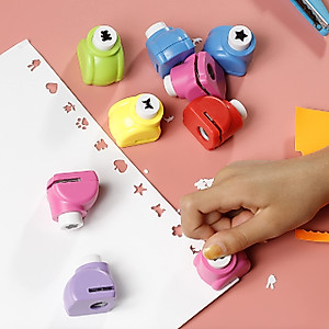 Incraftables 6pcs Decorative Pattern Edge Craft Scissors 10pcs Small Paper Hole Punch Shapes 10pcs Colorful Papers. Best for Fun DIY Scrapbooking Crafting Projects for Kids Adults.