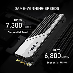 Silicon Power 4TB XS70 Nvme PCIe Gen4 M.2 2280 SSD R/W Up to 7,200/6,800 MB/s, DRAM Cache, with Built-in PS5 Heatsink, Compatible with Playstation 5 (SP04KGBP44XS7005)