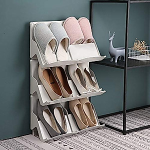 TAZSJG Combinable Multi-storey Shoe Racks Superimposed Three-Dimensional Living Room Door Cabinet Plastic Shoes Storage Hangers (Color : A)