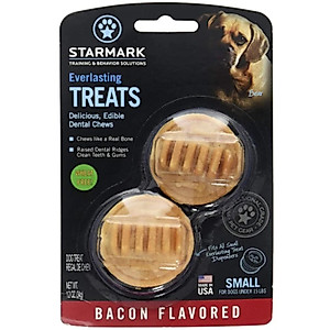 StarMark Everlasting Bacon Dog Dental Chews, Small (4 Pack)