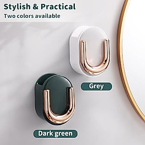 letaii Hair Dryer Holder Wall Mounted, 2-in-1 Self Adhesive Blow Dryer Holder for Bathroom, Fits Dyson Hair Dryers & More, Dark Green