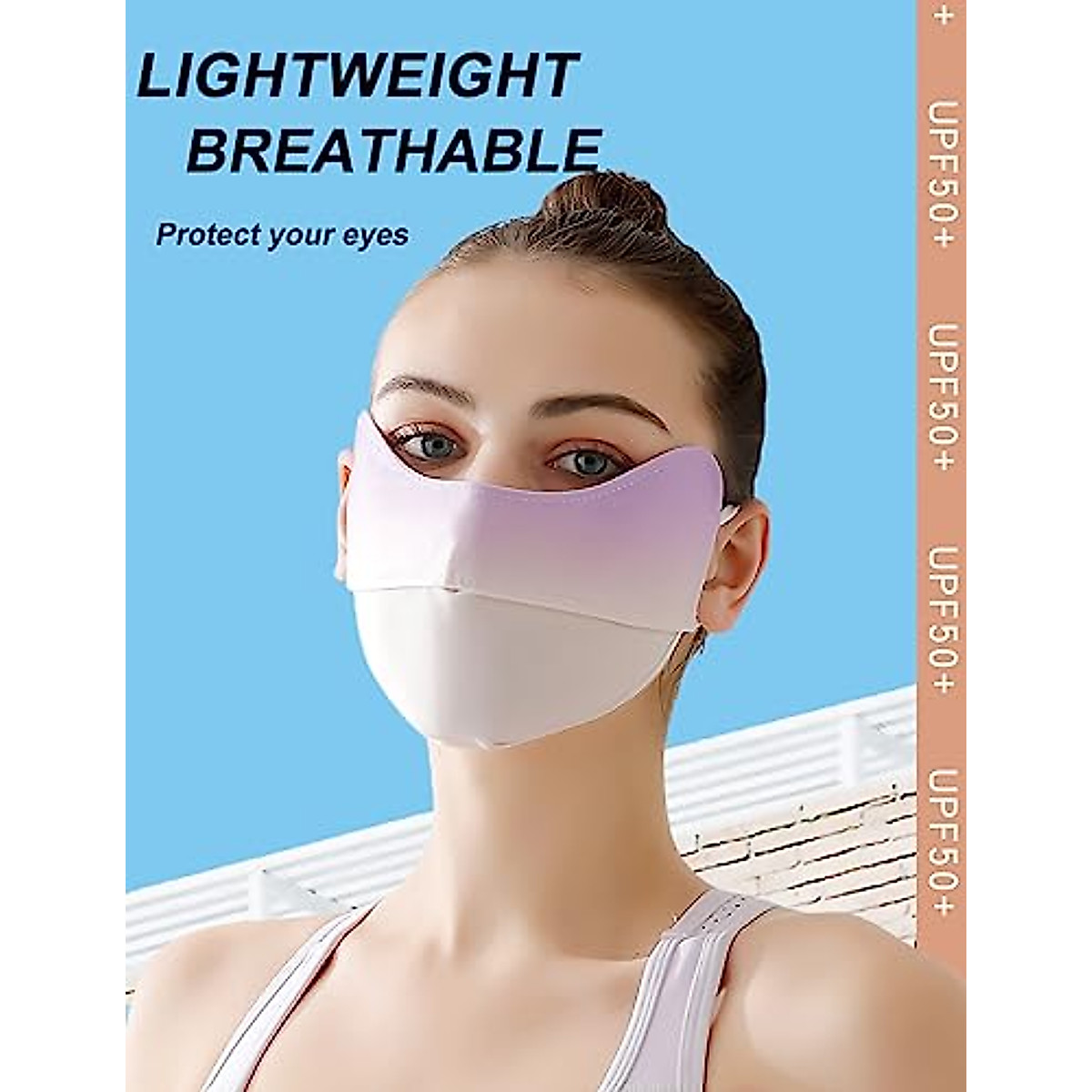 Yilisha uv face mask for sun protection reusable running breathable women golf mask fishing sports spf 50 sun mask