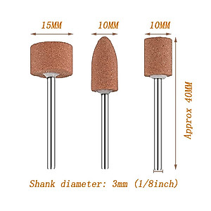 Luo ke 18 Pcs Rotary Grinding Stones, 1/8'' Various Shapes Abrasive Stone Mounted Grinding Bits Metal Polishing Tools for Dremel Rotary Tool