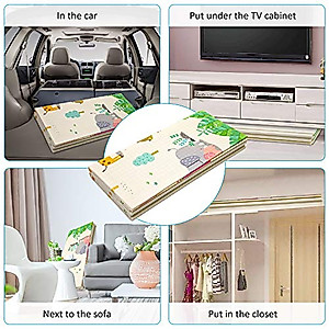 New Upgrade Extra Large Baby Play Mat Foldable Reversible Non Toxic Foam Crawl Playmat Waterproof Kids Baby Toddler Outdoor or Indoor Use(0.4/0.6in)