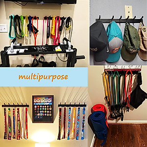 K KAREZOG Coat Rack Wall Mount,Wall Coat Rack with 6 Movable Hooks,Black Coat Rack Wall Mount 2 Pack,Wall Mounted Coat Rack for Entryway,Bathroom, Kitchen,42.5cm