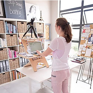 DeskStand Original Standing Desk Height Adjustable Sit-Stand Desk Converter, Ergonomic Furniture