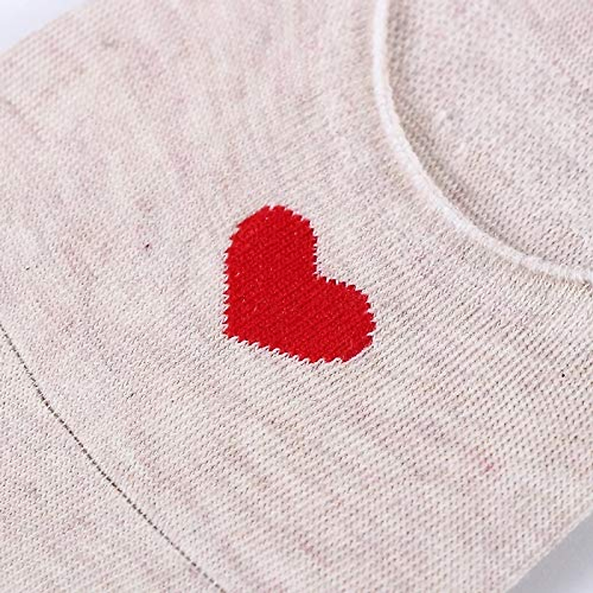 PACKO SOCKS Girls No Show Socks Kids Socks Low Cut Non-Slip kids no show socks for 6-12 Years Heart (10 Pairs)