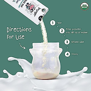 Voyager Toddler Milk On The Go, USDA Organic Shelf Stable Whole Milk Powder, Great for Travel, No Refrigeration, Gluten Free with No GMO's and No Antibiotics for Kids, 16 Sachets of 15g