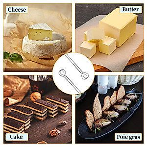 10PCS 5.7" Cheese Slicer Wire Replacement Stainless Steel Cheese Cutters Slicer Kit, Handheld Butter Cutter Slicer Perfect Cheese Slices, For Home Kitchen Block Cheese Cutting(0.35mm Diameter)