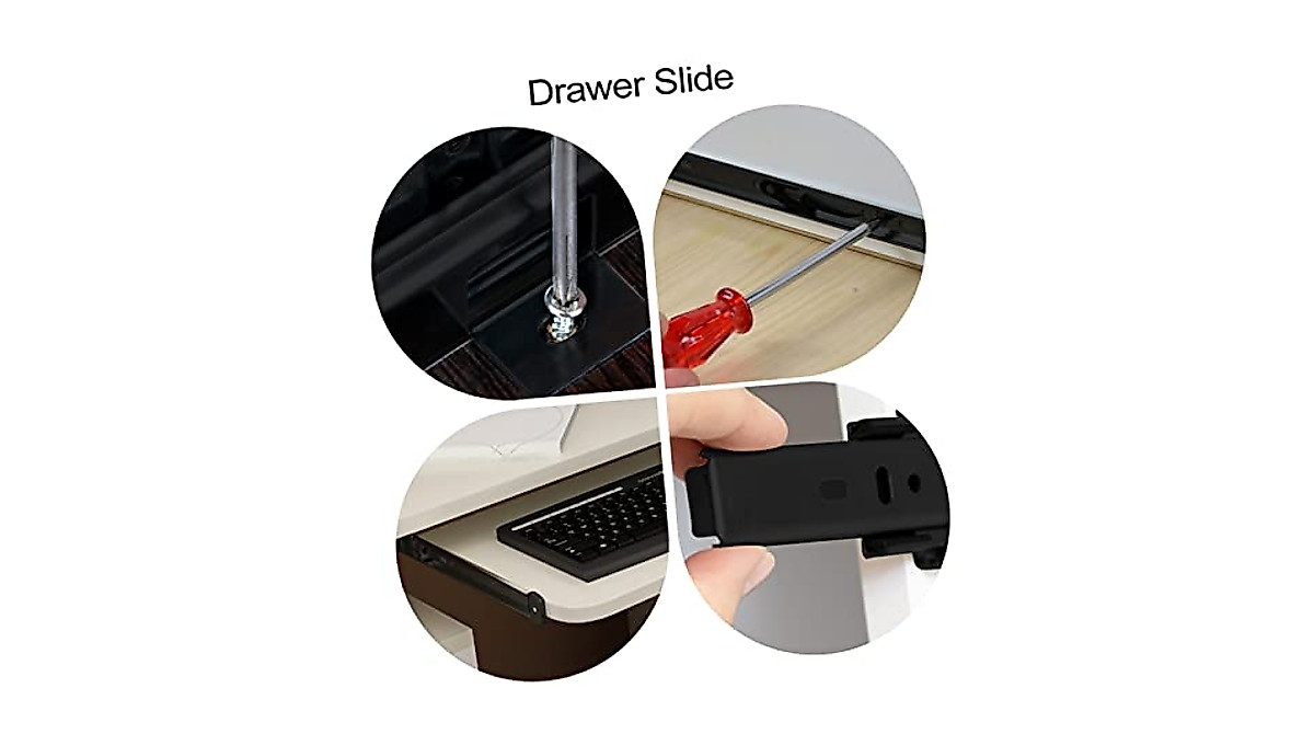 Abaodam 3 Pairs Keyboard Rails Computer Stands Table Tray Drawer Guides ...