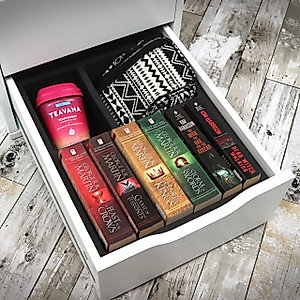 Polar Whale 5 pc Drawer Organizer Set (Compatible with Ikea Alex) Tray Waterproof for Office Home Dorm 11.5x14.5 Inches Spacious Compartments Black Extra Deep Pockets (Inserts only)