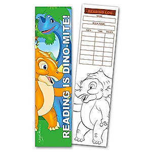30 Assorted Coloring Bookmarks with Reading Logs (10 Designs, 3 Each)