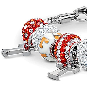 Tennessee Vols Dangle Charm - Stainless Steel | Power T Charm | Tennessee Volunteers Charm | | Tennessee Volunteers Necklace Charm