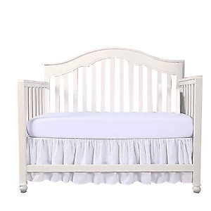 White Crib Bed Skirt- Perfect for Nursery Crib for Boys & Girls with a 14" Drop and Size 28x52