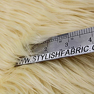 Stylish Fabric 60" Wide 1-2 Inches Long Pile Luxury Shag Fur (Maize, 1 Yard)
