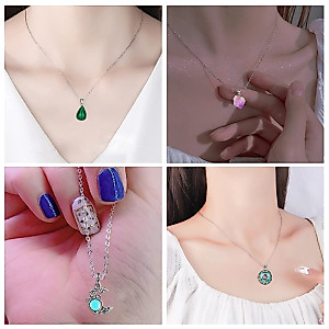 K&Q 15pcs Vintage Crystal Pendant Aesthetic Chakra Necklace Vintage Jewelry Carnelian Necklace Bohemian Retro Sunflower Necklace Sun and Moon Pendant for Girls and Women