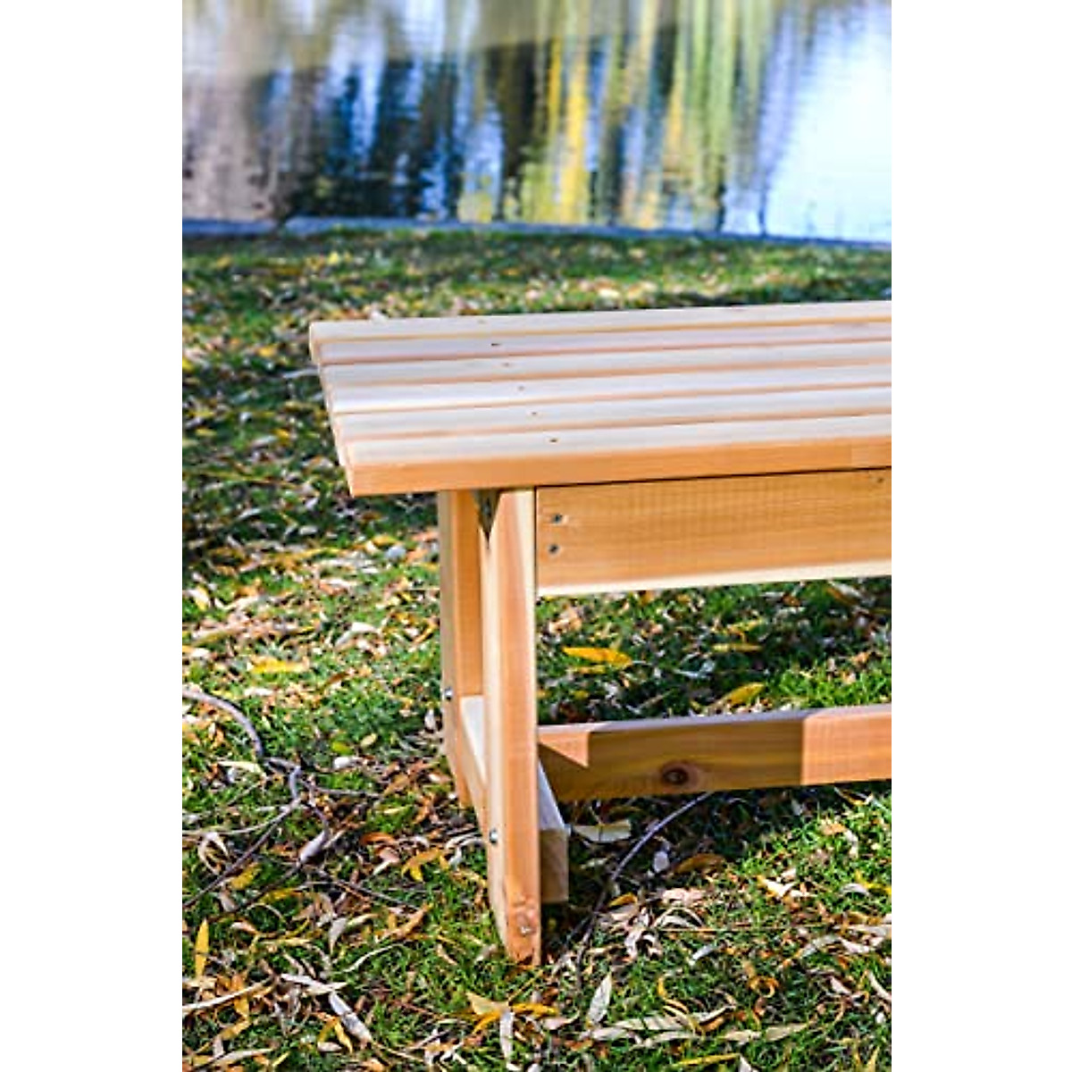 Premium Cedar Outdoor Garden Bench with Flat Seat (48” Wide, 18” Deep, 17” Tall)