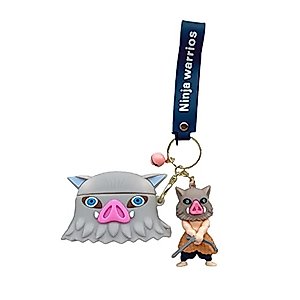 heenhdfd Designed for Airpod Pro, Airpod Pro Cartoon Silicone Earphone Sleeve Shockproof Waterproof Protective Earphone, with Cute Anime Keychain Anti-Lost (pro Pig Head Cover)