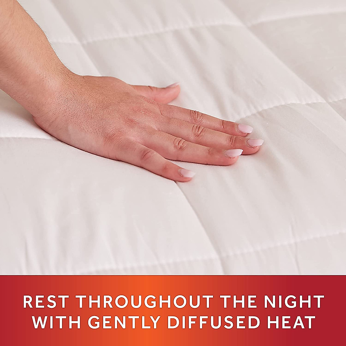 Sunbeam Imperial King Heated Mattress Pad, 140-Thread-Count Poly/Cotton, White