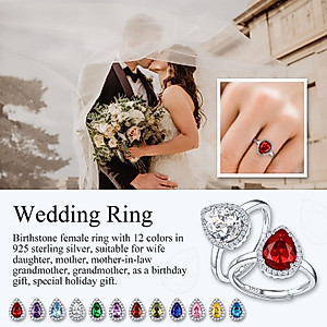 Suplight Promise Ring for Her Septembler Birthstone Blue Sapphire Ring Sterling Silver Ring