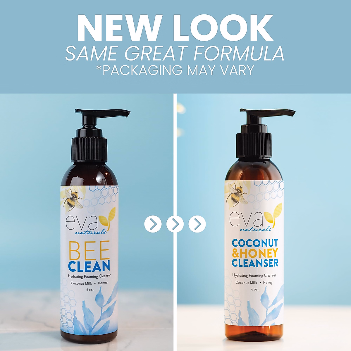 Eva Naturals Coconut & Honey Cleanser Hydrating Foaming Cleanser - Moisturizing, Non-Stripping Daily Acne Face Wash For All Skin Types - 6 Fl Oz