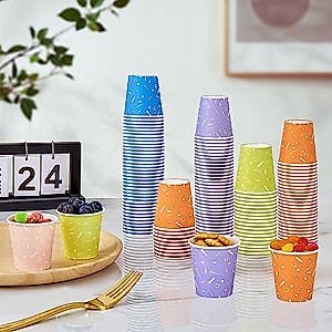 FIKSYK 600 Pack 3oz Disposable Paper Cups, Colorful Paper Cups, Small Mouthwash Cups,Drinking Cups, Mini Paper Cups for Parties, Picnics, Barbecues, Travel and Events