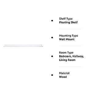 InPlace Shelving Lewis Hyman 9602034E Floating Shelf with Invisible Brackets, 60", White