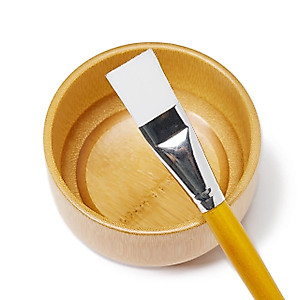 Bamboo Face Mask Mixing Bowl Set DIY Tools Set Skin Care Eco Friendly Wooden Set, 6 in 1 Set Bowl,Spatula,Spoon,Brush,Headband Washable Sponge Green Headband Set (Green Headband)