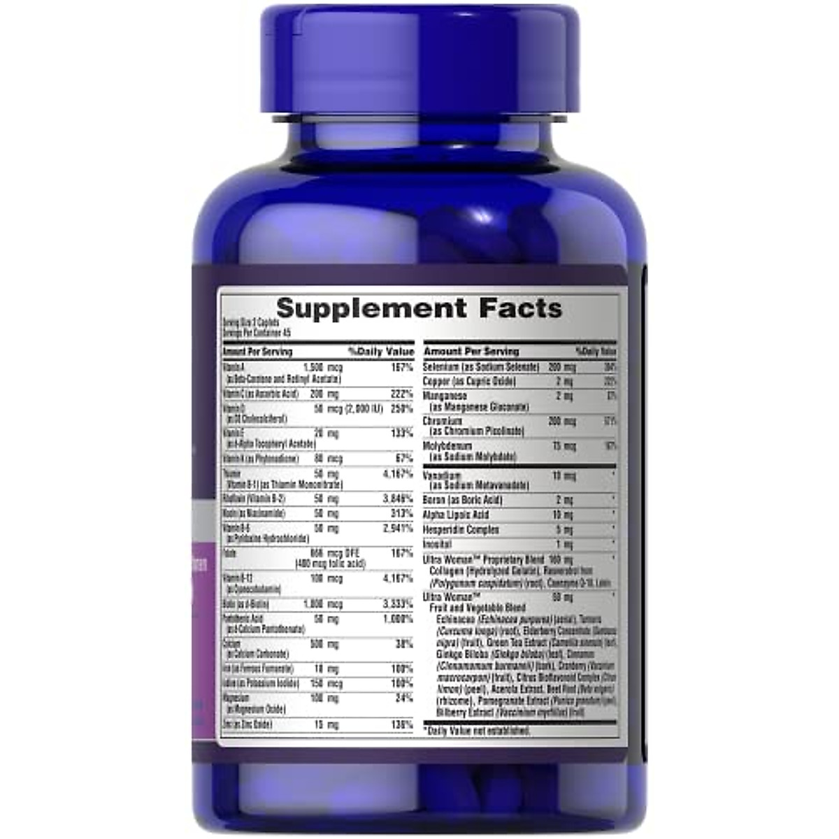 Puritan's Pride High Potency Timed Release Ultra Woman Daily Multi, 90 Coated Caplets