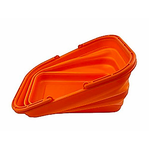SAMMART 12L (3.17Gallon) Collapsible Tub with Handle - Portable Outdoor Picnic Basket/Crater - Foldable Shopping Bag - Space Saving Storage Container (Orange)