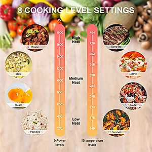 COOKTRON Single Induction Cooktop Countertop Burner with Fast Warm-Up Mode, 10 Temperature 9 Power Settings, Portable Induction Cooker Cooktop 1800w with Child Safety Lock & Timer