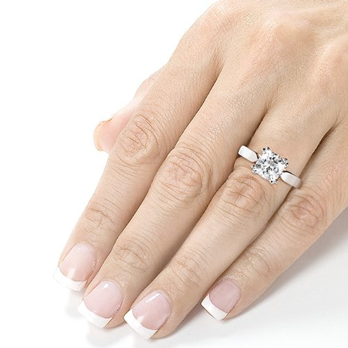 Kobelli Forever One (D-F) Colorless Moissanite Solitaire Ring 2 CTW 14k White Gold, Size 10