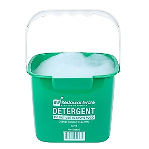 Restaurantware-RW Clean 8 Quart Cleaning Bucket, 1 Detergent Square Bucket - With Measurements, Built-In Spout And Handle, Green Plastic Utility Bucket, For Home Or Commercial Use,