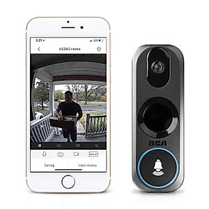 Doorbell Video Ring Security Camera by RCA New and Improved - with Mobile Doorbell Ring, 3MP HD Video, Live Stream, No Recording Storage Fees, Night Vision and Motion Detection