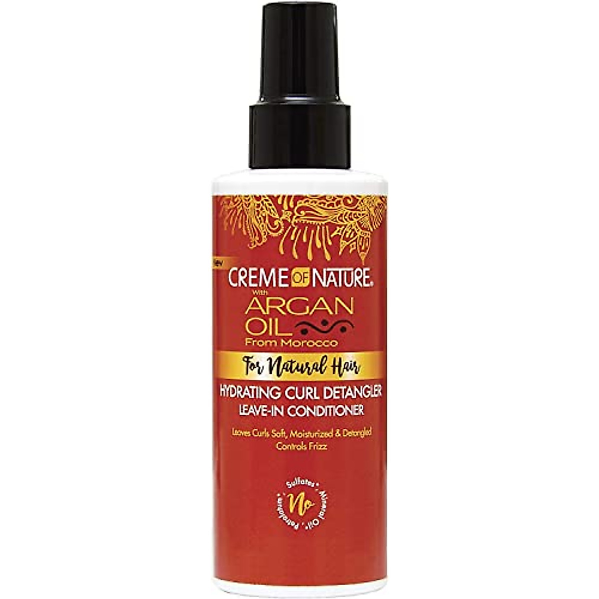 Creme of Nature Argan Oil for Hair, Hydrating Leave in Conditioner and Curl Detangler, For Dry Damaged Hair, 4.23 Fl Oz