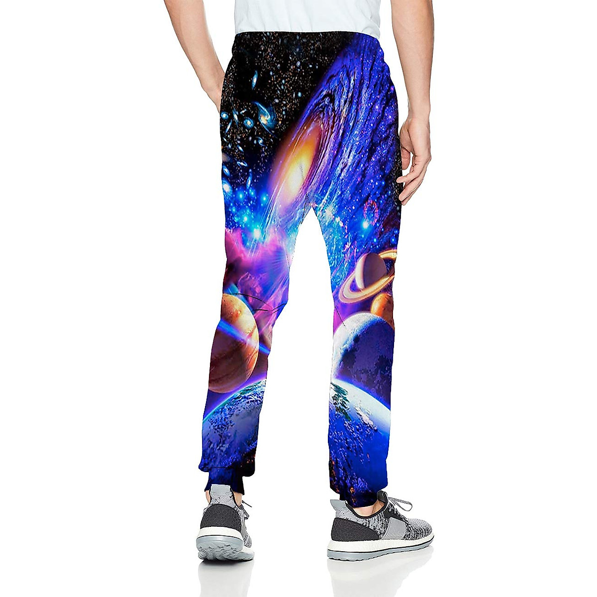 Goodstoworld Cool Galaxy Graphic Sweatpants Men Women 3D Joggers Funny Pants Men Rave Clothes Jogging Trousers with Drawstring Pockets XL
