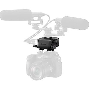 Panasonic Professional XLR Audio Video Microphone Adaptor with 2 XLR Terminals – Accessory Compatible with LUMIX GH5, GH5S, S1 and S1R Mirrorless Digital Cameras - DMW-XLR1, Black