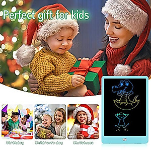 TEKFUN LCD Writing Tablet Doodle Board, 10inch Colorful Drawing Tablet Writing Pad, Girls Gifts Toys for 3 4 5 6 7 Year Old Girls Boys (Blue)
