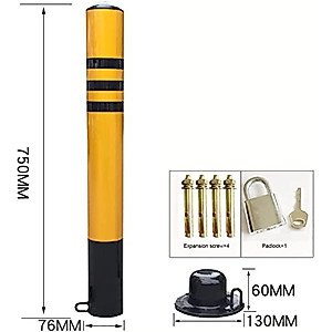 OUSIKA Parking Post, Parking Barrier, for Parking Lot Column Parking Space Lock Floor Lock Thickened Parking Thickened Column Parking Lock and Floor Lock Column Bollard